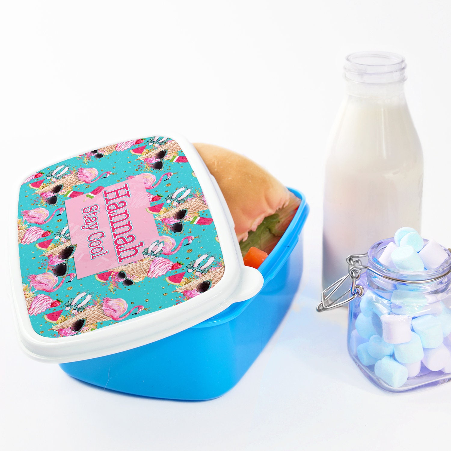 Personalised FLAMINGO Lunch Box Funny School Snack Sandwich | Etsy