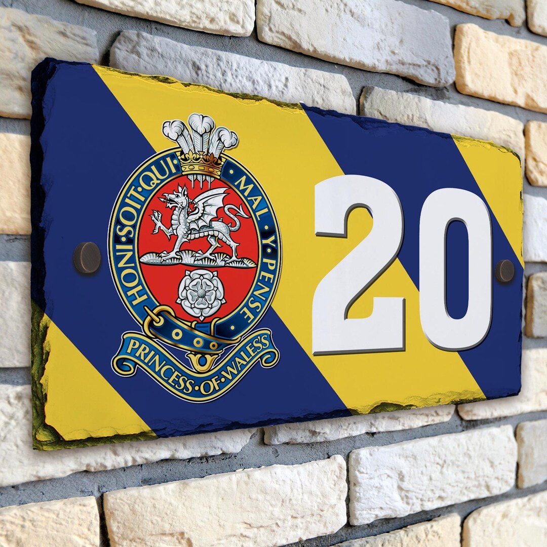 Princess of Wales Royal Regiment House Number Slate Custom Military ...