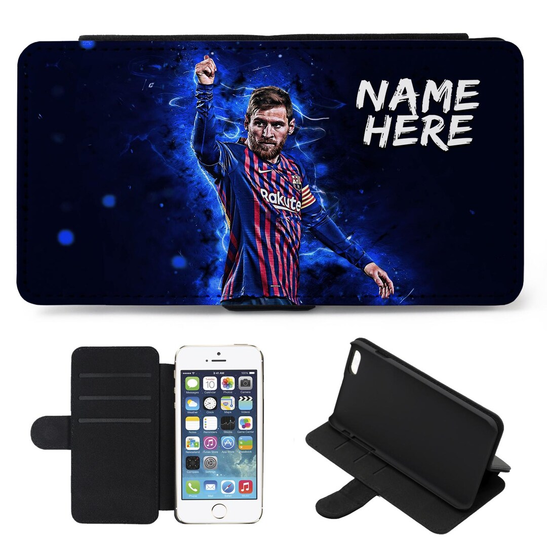 Personalised Messi iPhone Case Football Retro Flip Phone Cover Wallet ...