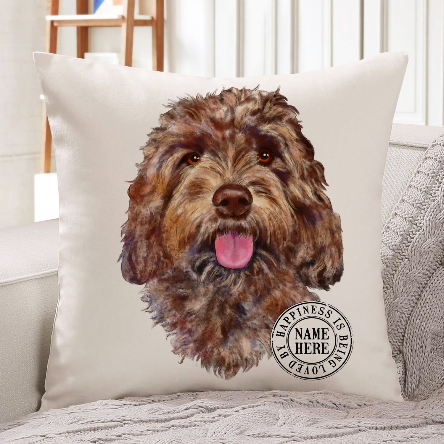 Personalised Cockapoo Cushion Cover Dog Pillow Pet Name Puppy - Etsy.de
