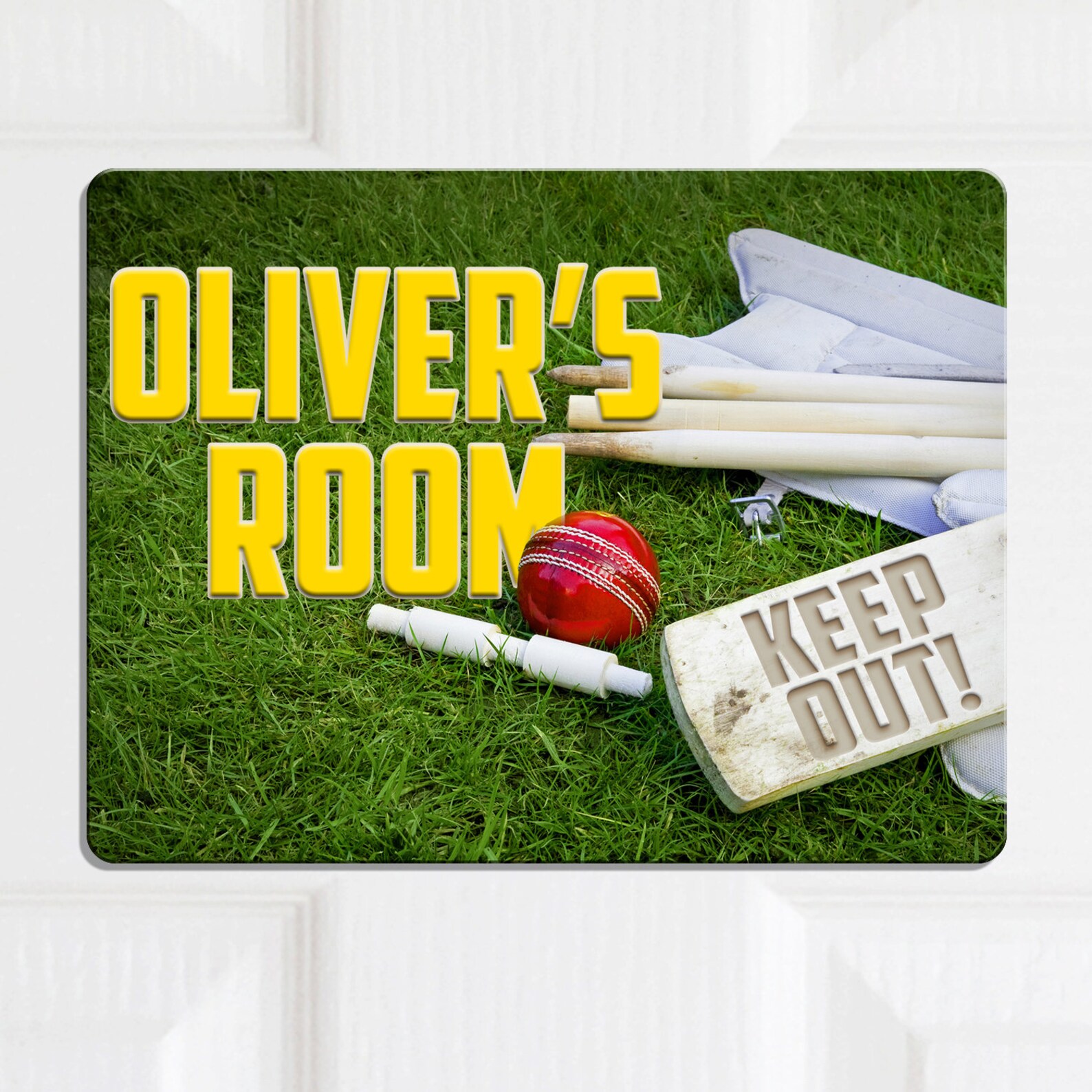 Cricket Door Sign Bedroom Name Plaque Personalised Boys - Etsy