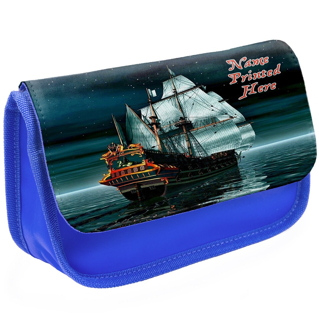 Personalised Boys Pirate Ship Pencil Case Childrens Nursery School Bag ...