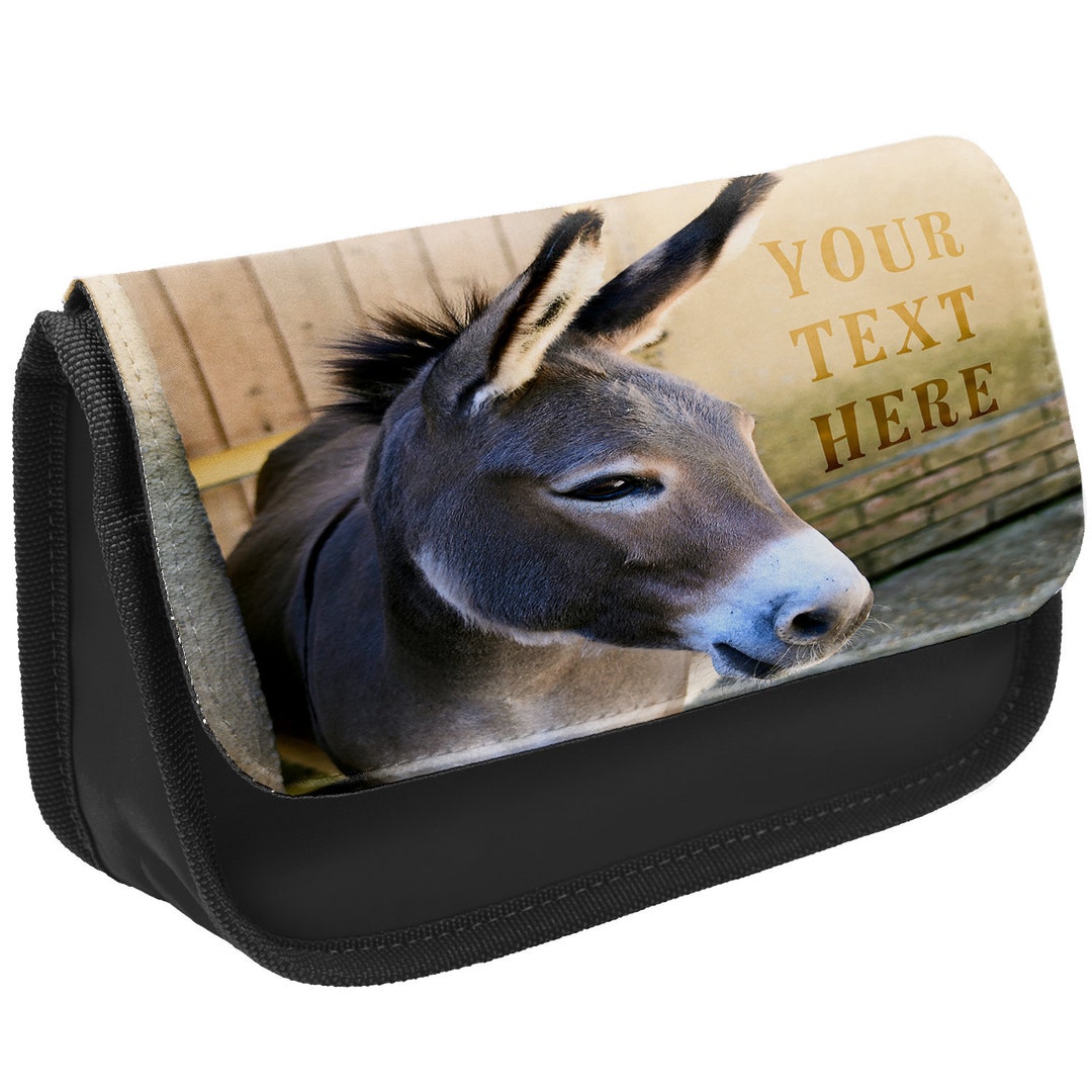 Personalised Donkey Pencil Case Adult Stationery Bag Glasses Case ...