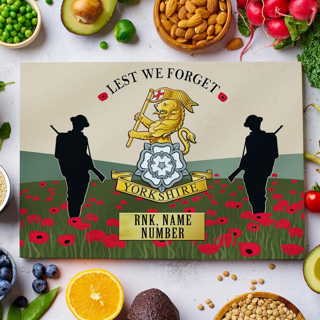 Personalised the Yorkshire Regiment Chopping Board British Military ...