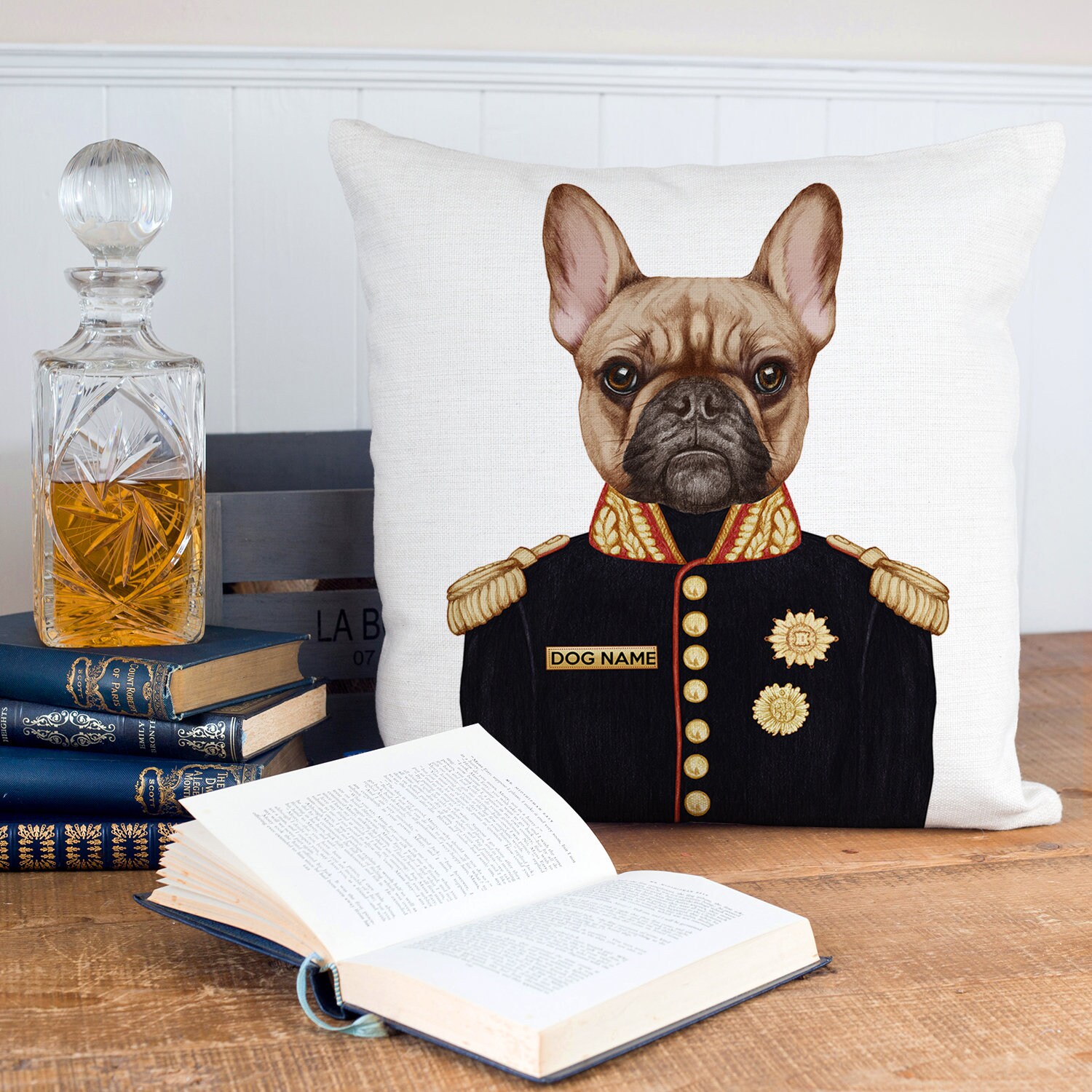 Funda de cojín PUG personalizada Almohada militar para perros - Etsy España