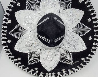 Mexican Fiesta Sombrero Black Jalisco Embroidered Dress | Etsy