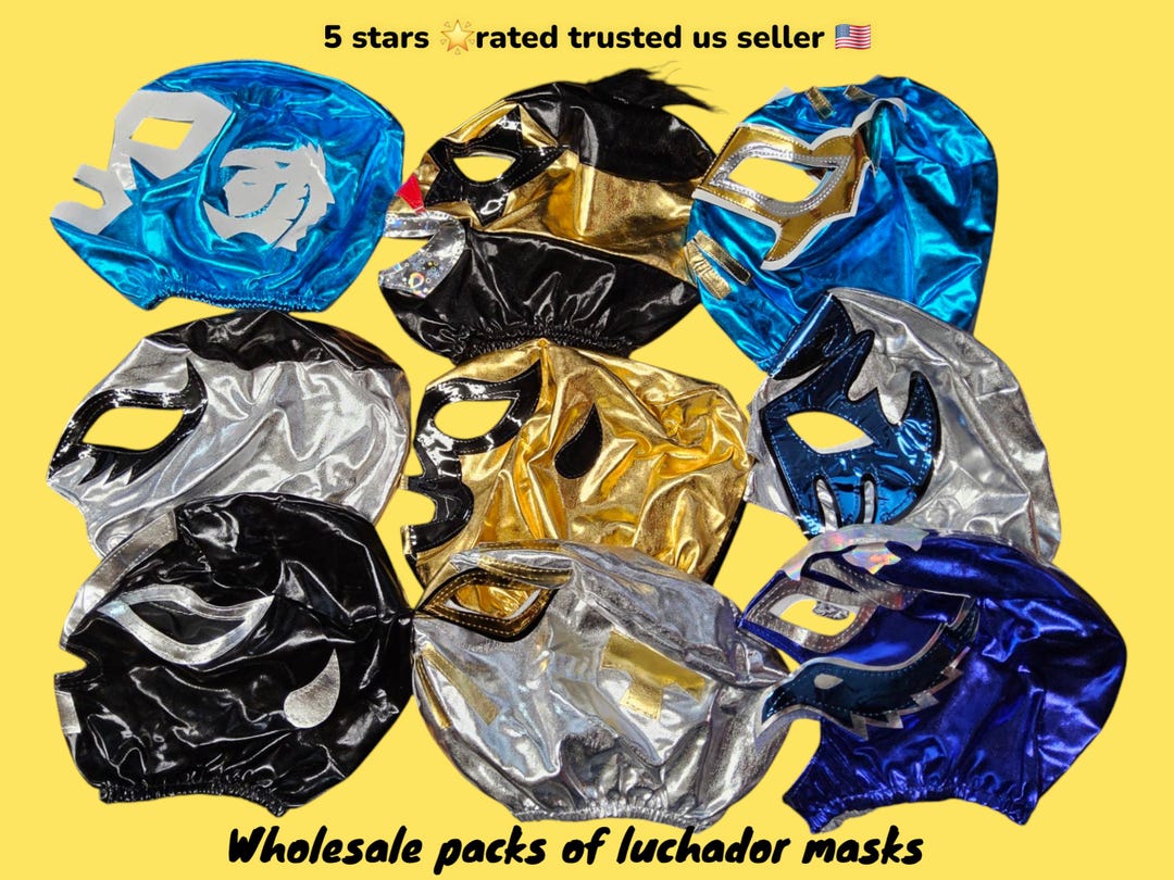 Luchador Masks Packs for Children Mexican Wrestler Luchadores Party ...