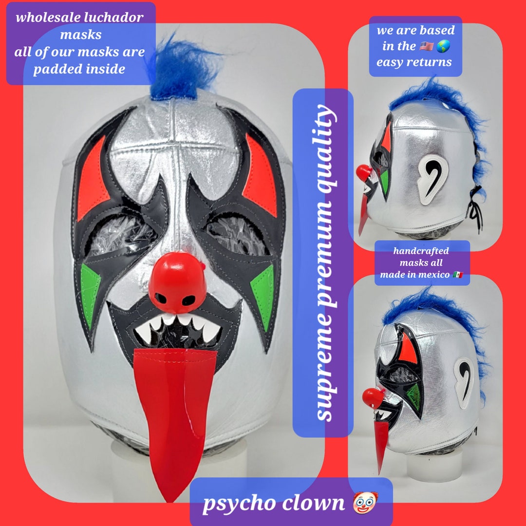 Psycho Clown Luchador Lucha Libre Luchador Mask Fiesta Party Favors ...