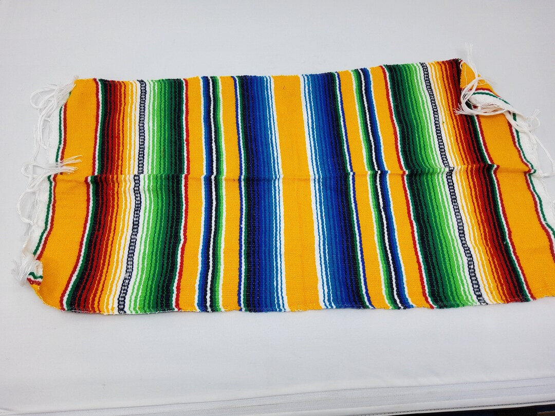Authentic Mexican Yellow Serape Colorful Placemat 11 by 20 for 5 De ...