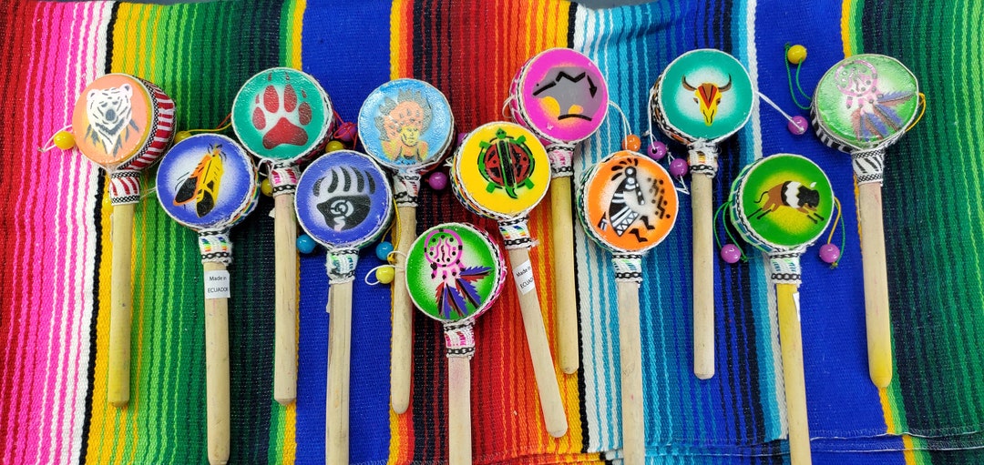 WHOLESALE Traditional Spinning Rattle Drum Hand Bell Baby Musical Toy ...