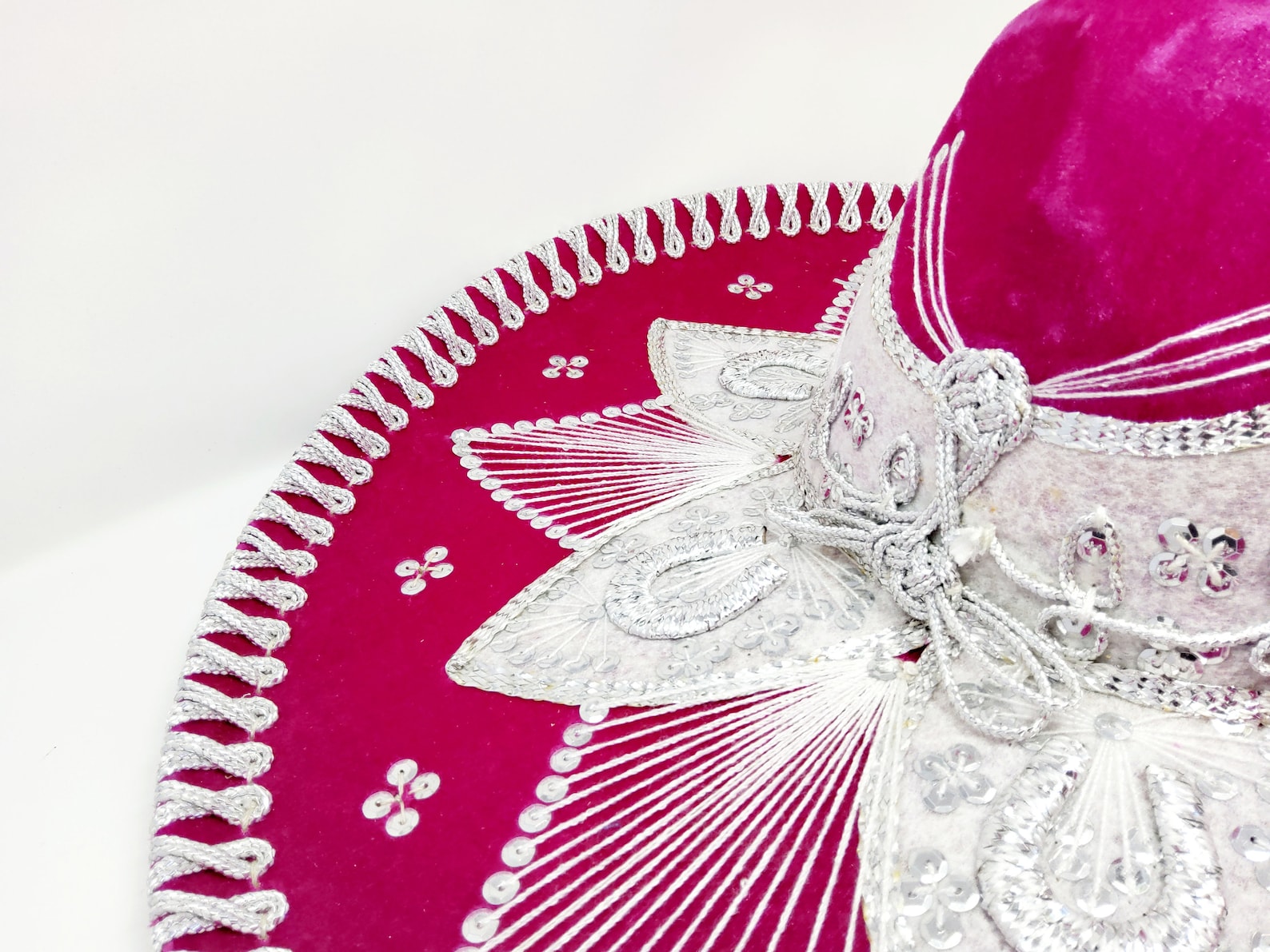 Mexican Pink Hat W/ Silver Trim Charro Sombrero Women Pink Hat - Etsy