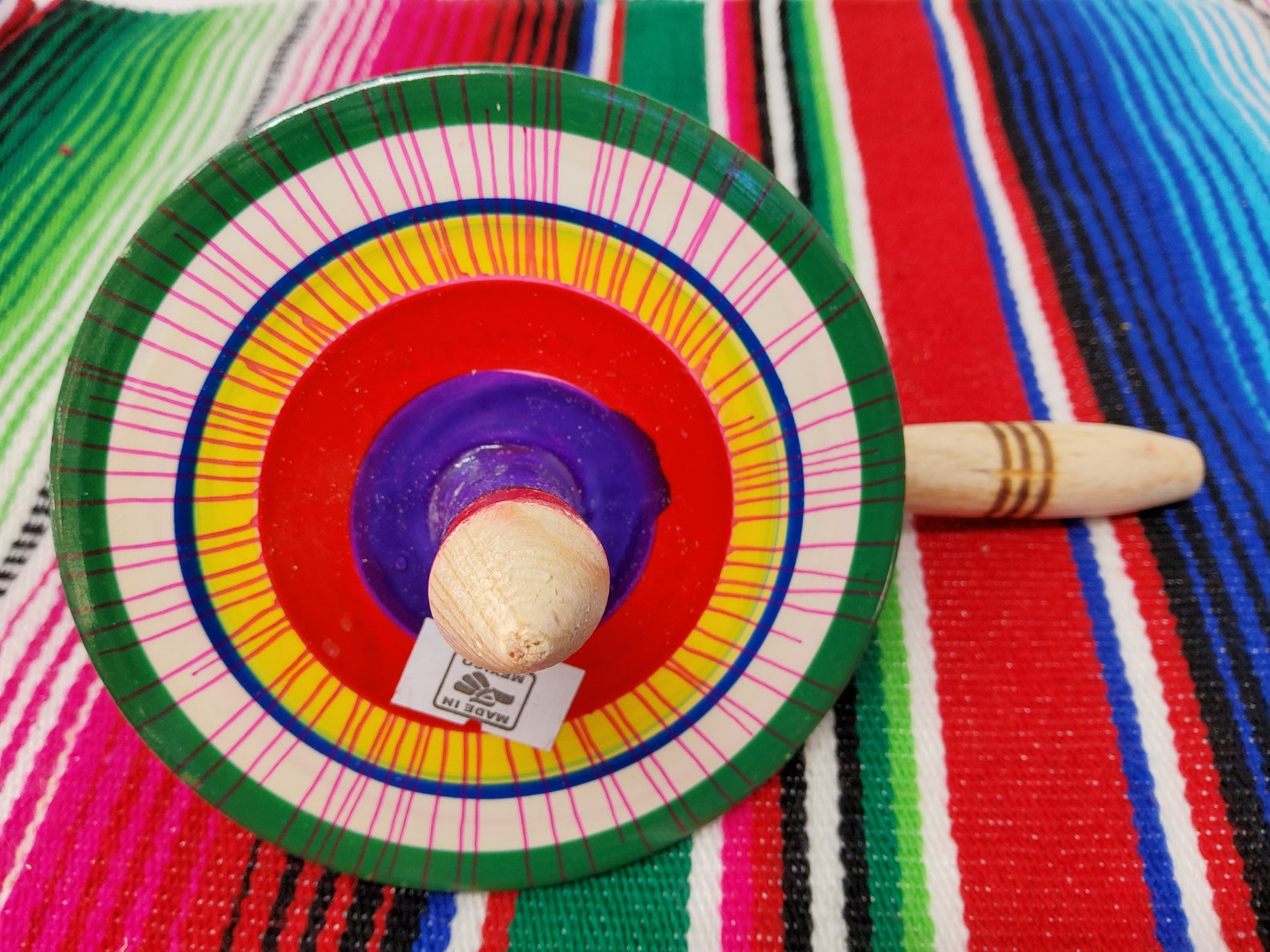 Mexican Wooden Top Toy With Pull String Classic Traditional - Etsy