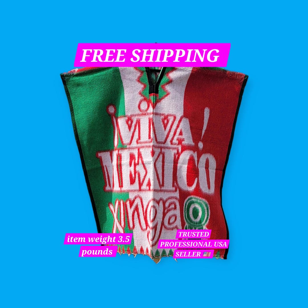 Viva Mexico Poncho Traditional Poncho Gavan Jorongo 5 De Mayo Day of ...