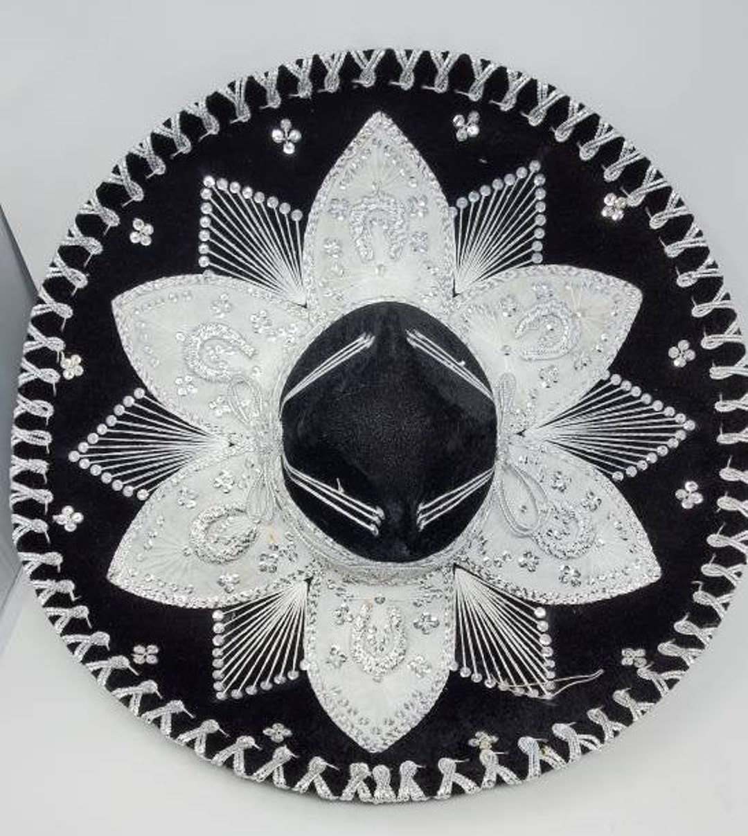 Black and Silver Adults Mexican Fiesta Charro Sombrero Mariachi Hat - Etsy