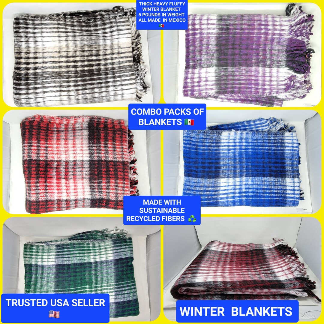 Bundle Packs of Super Soft Heavy Thick Fluffy Mexican Reversible Winter ...