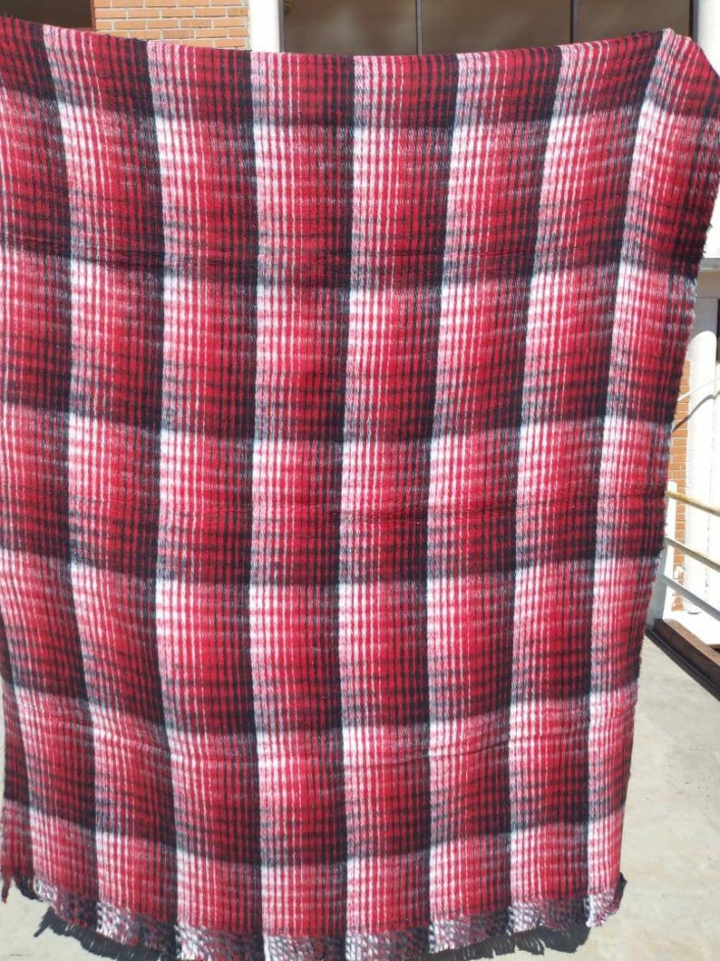 Red Super Soft Heavy Thick Mexican Reversible Blanket Manta - Etsy
