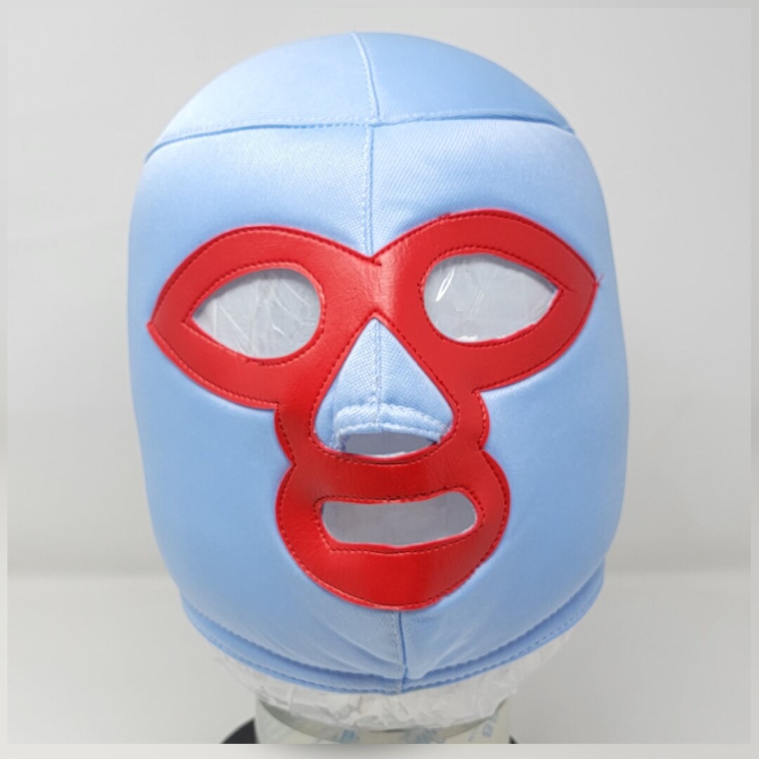 Original Colors Light Blue and Red NACHO LIBRE Wrestler Luchador Mask ...