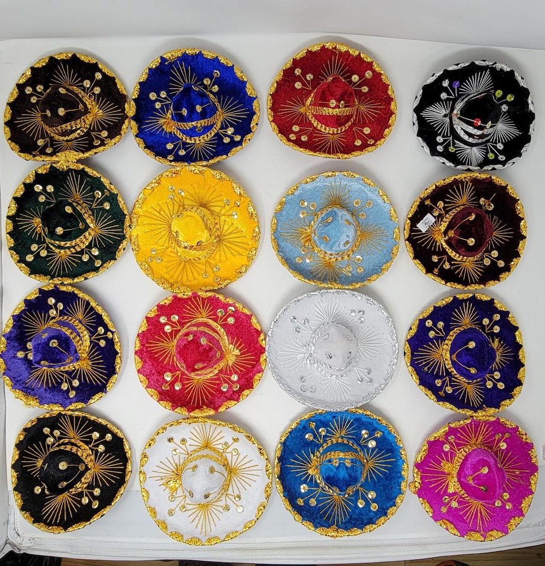 24 Mini Mexican Sombreros: Assorted Velvet Fiesta Hats, 5 Inch - Etsy