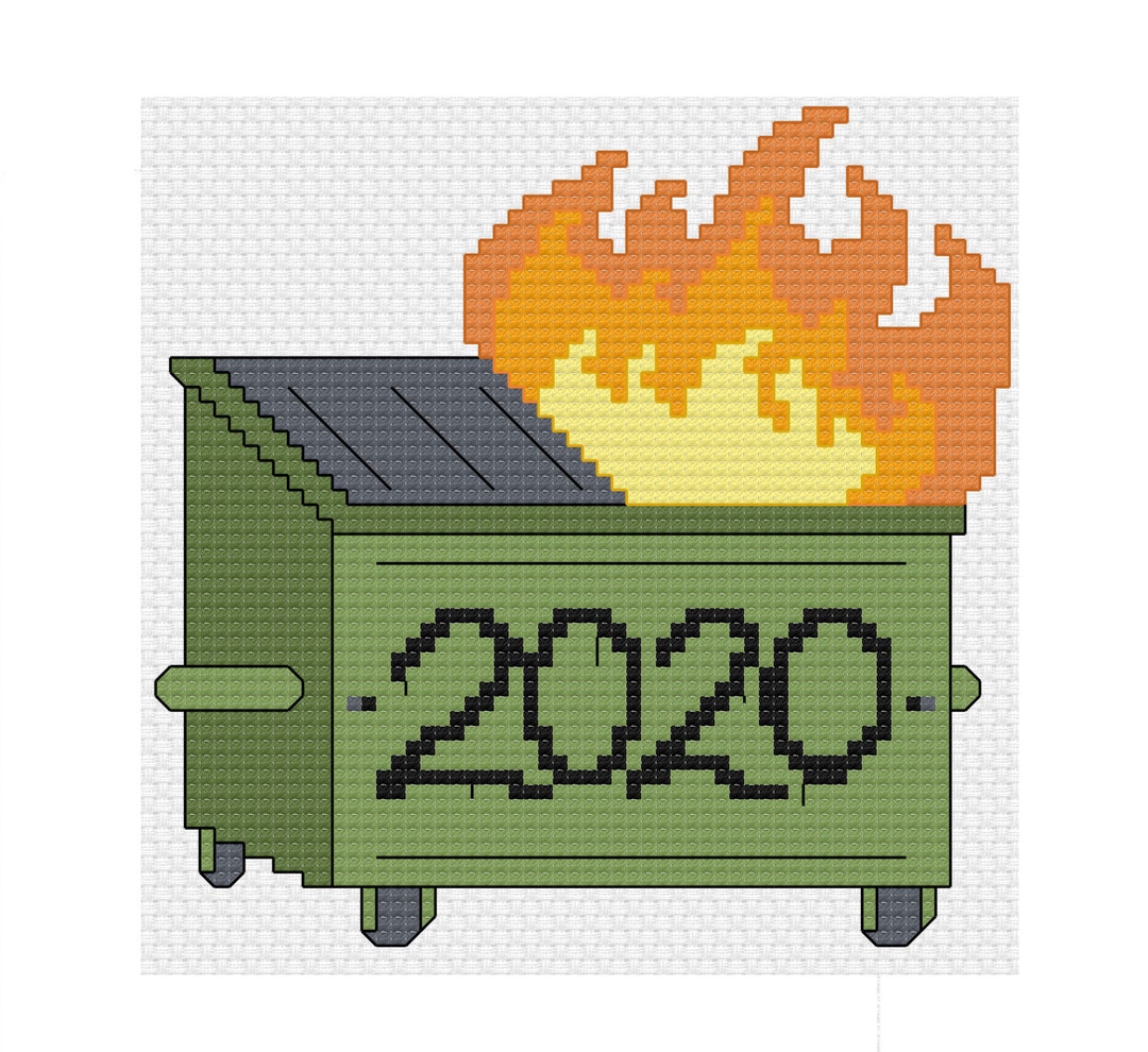 Dumpster Fire 2020 Cross Stitch Pattern - Etsy