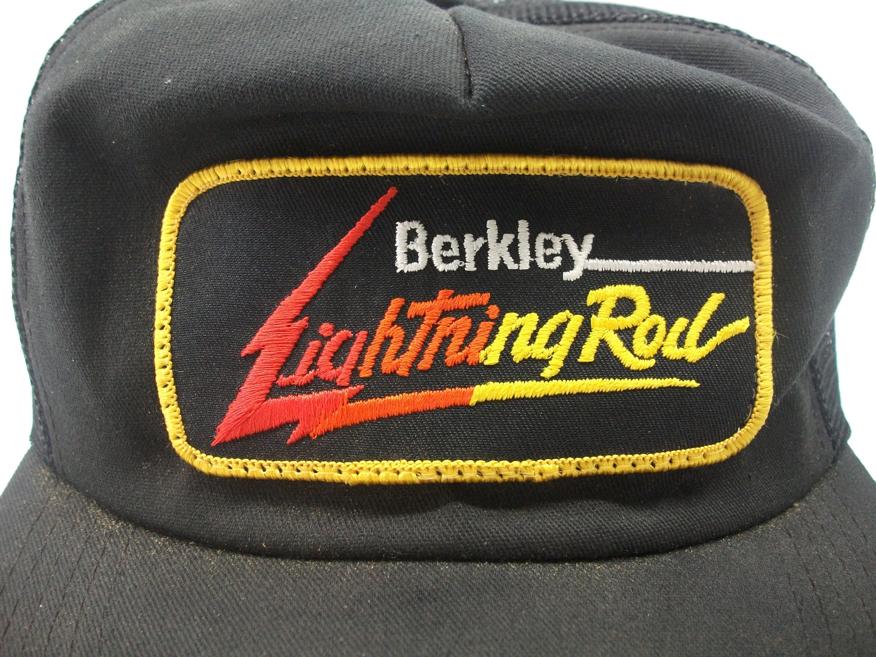 Berkley Lightning Rod Patch Hat Vintage Black Snapback Trucker Cap Made ...
