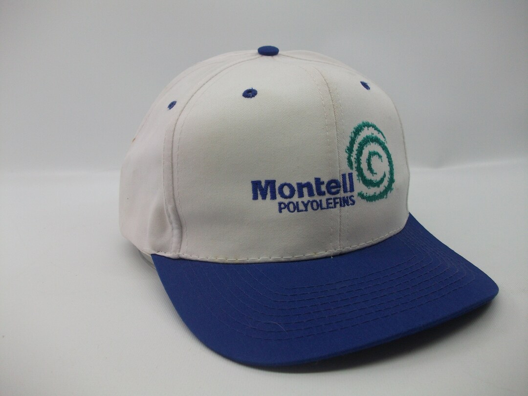Montell Polyolefins Hat Vintage Blue White Snapback Baseball Cap - Etsy