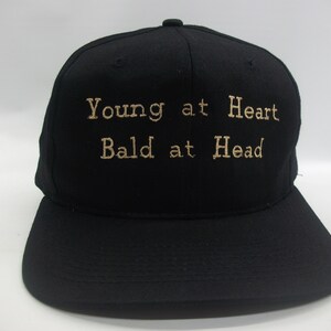 Young at Heart Bald at Head Humor Joke Gag Funny Novelty Hat Vintage ...