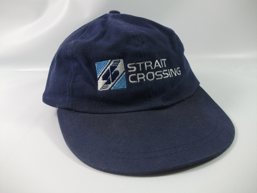 Strait Crossing Hat Vintage Blue Strapback Baseball Cap - Etsy