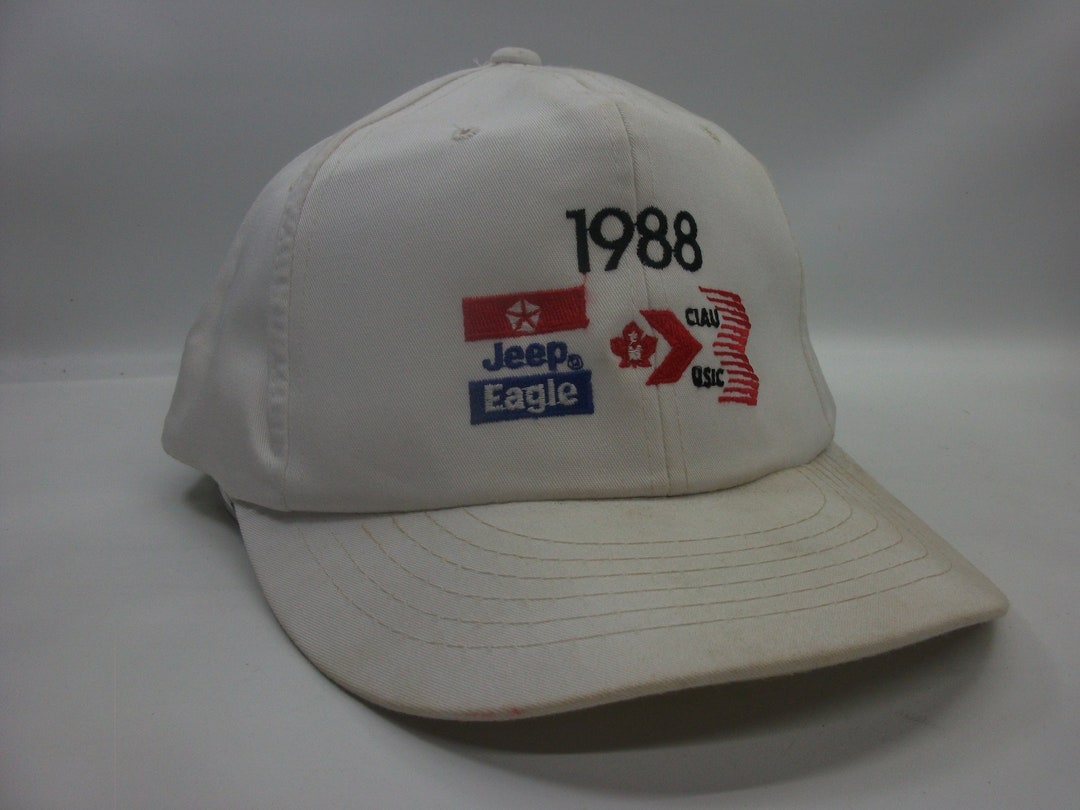 1988 CIAU Chrysler Jeep Eagle Hat Vintage White Ted Fletcher Snapback ...