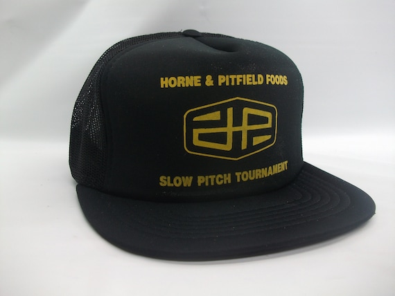 Horne Pitfield Foods Slow Pitch Hat Vintage Black Sna… - Gem