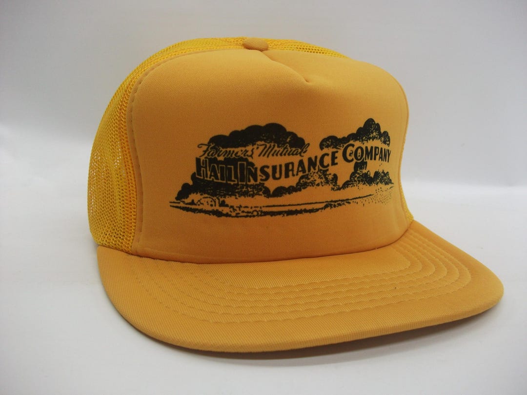 Farmers Mutual Hall Insurance Company Hat Vintage Yellow Snapback ...