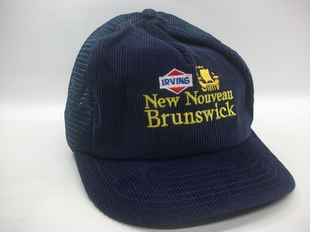 Irving New Brunswick Bilingual Sailboat Hat Vintage Blue Corduroy ...