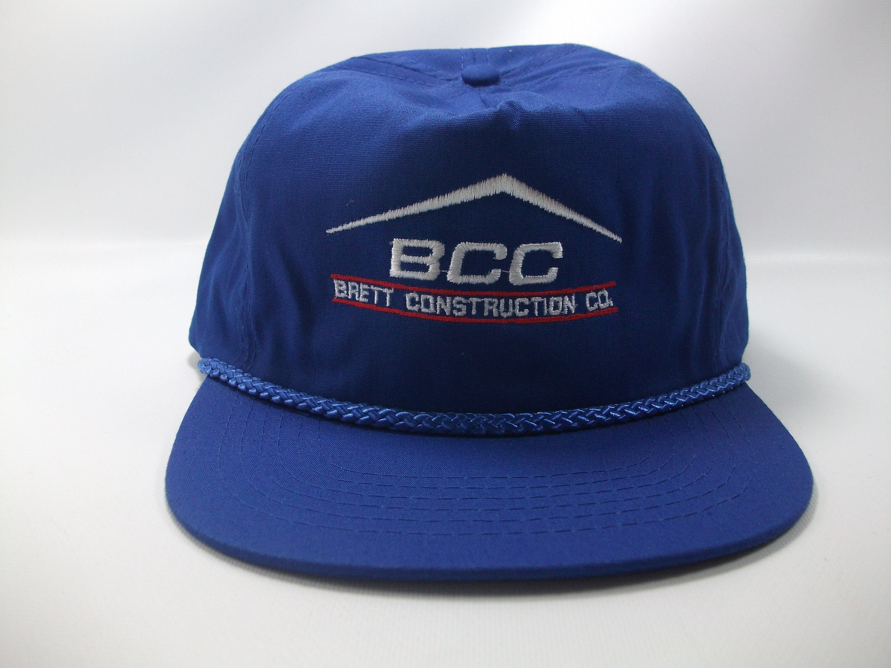 BCC Brett Construction Co Hat Vintage Blue Straback Baseball - Etsy