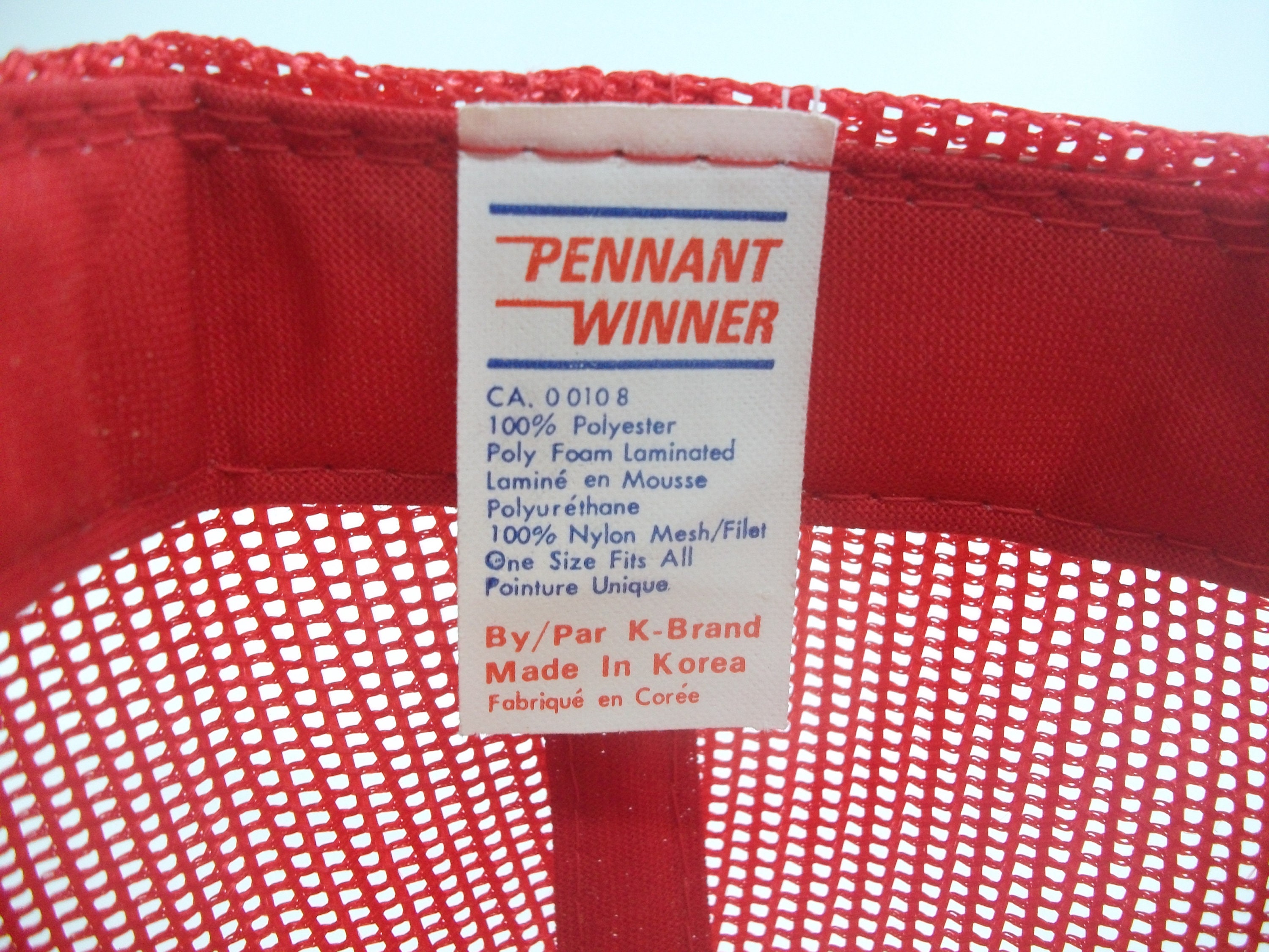 Red Riot Hat Vintage Red Pennant Winner by K Brand Snapback Trucker Cap ...