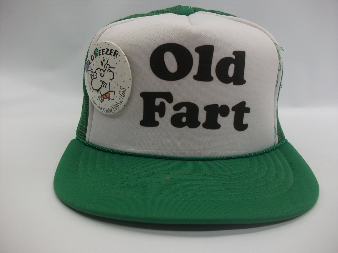 Old Fart Hat Birthday Joke Gag Funny Humor Novelty Vintage Green White ...