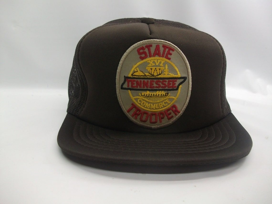 Tennessee State Trooper Commerce Patch Hat Vintage Brown Snapback ...