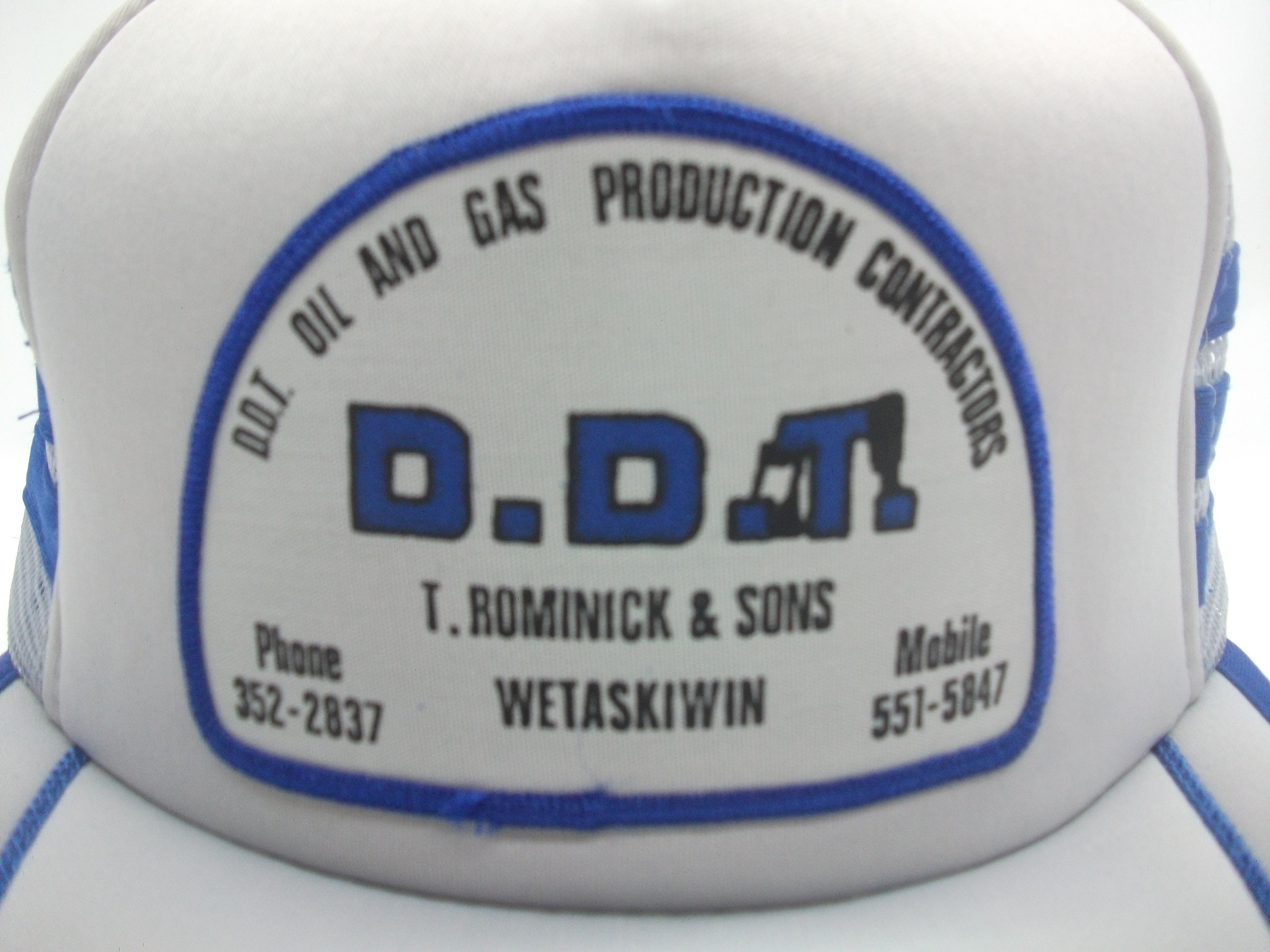 DDT Oil Gas Production Contractors Patch Hat Vintage Gray 3 Tri Side ...