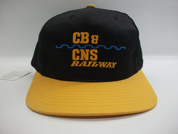 CB & CNS Railway Hat Vintage Black Yellow Snapback Ba… - Gem