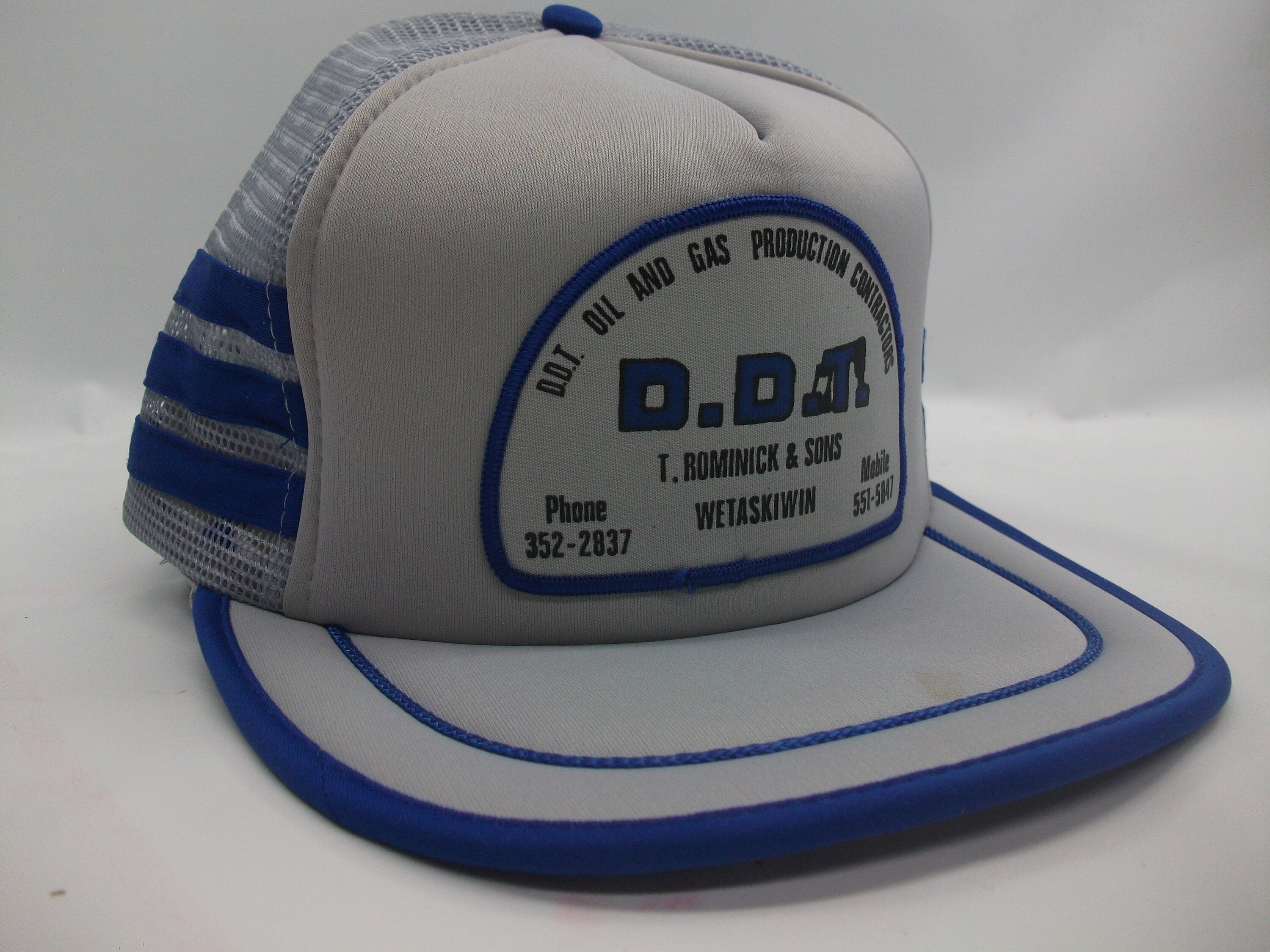 DDT Oil Gas Production Contractors Patch Hat Vintage Gray 3 Tri Side ...