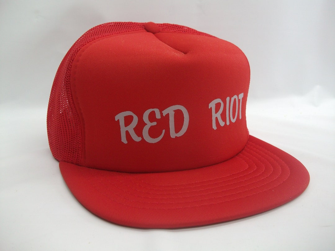 Red Riot Hat Vintage Red Pennant Winner by K Brand Snapback Trucker Cap ...