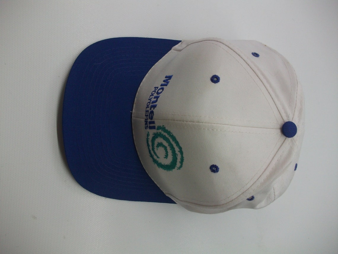 Montell Polyolefins Hat Vintage Blue White Snapback Baseball Cap - Etsy