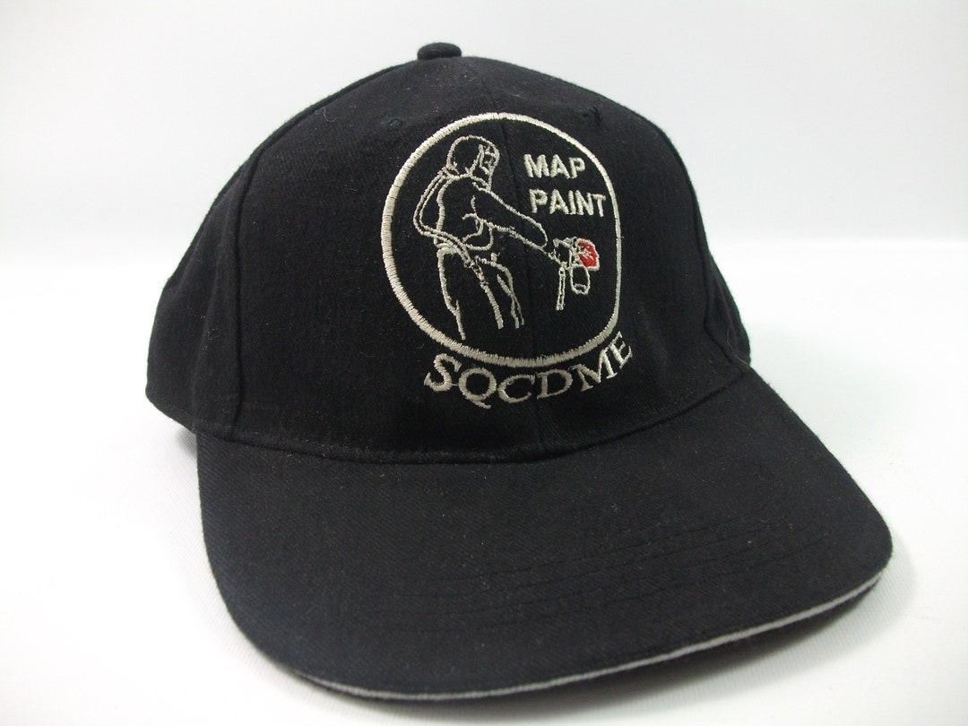 Mapa pintura SQCDME sombrero Vintage negro Strapback gorra de béisbol ...