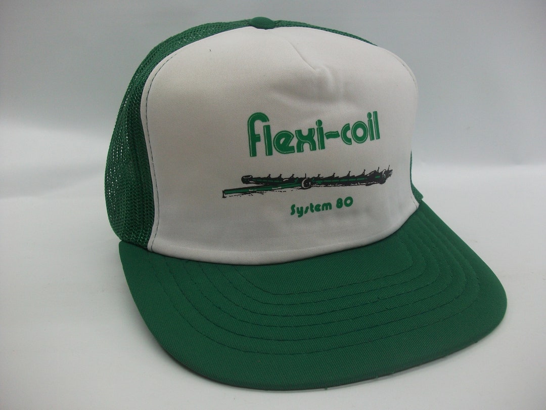 Flexi-coil System 80 Hat Vintage Green White Snapback Trucker Cap - Etsy