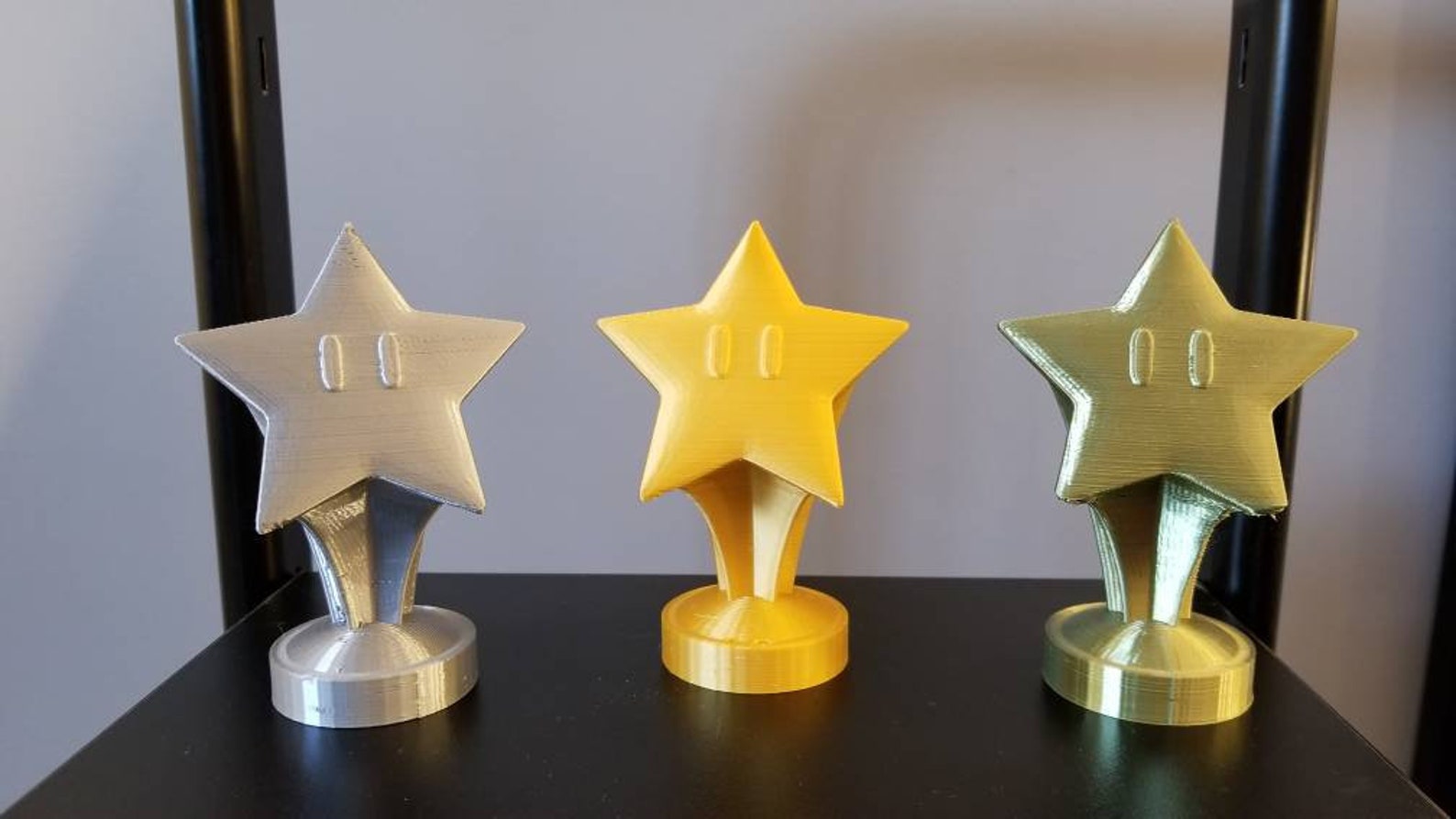Mario star trophies gold trophy silver trophy. Tournament | Etsy