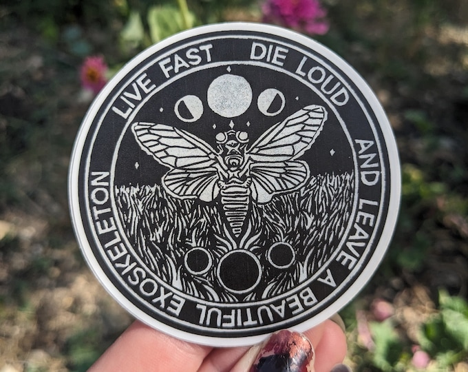 Cicada Sticker live Fast, Die Loud, and Leave a Beautiful Exoskeleton ...