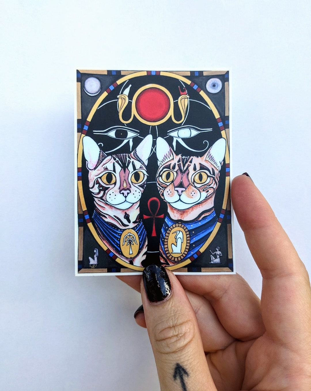 Ancient Egyptian Tabby Cats Vinyl Art Sticker With Hieroglyphs - Etsy ...