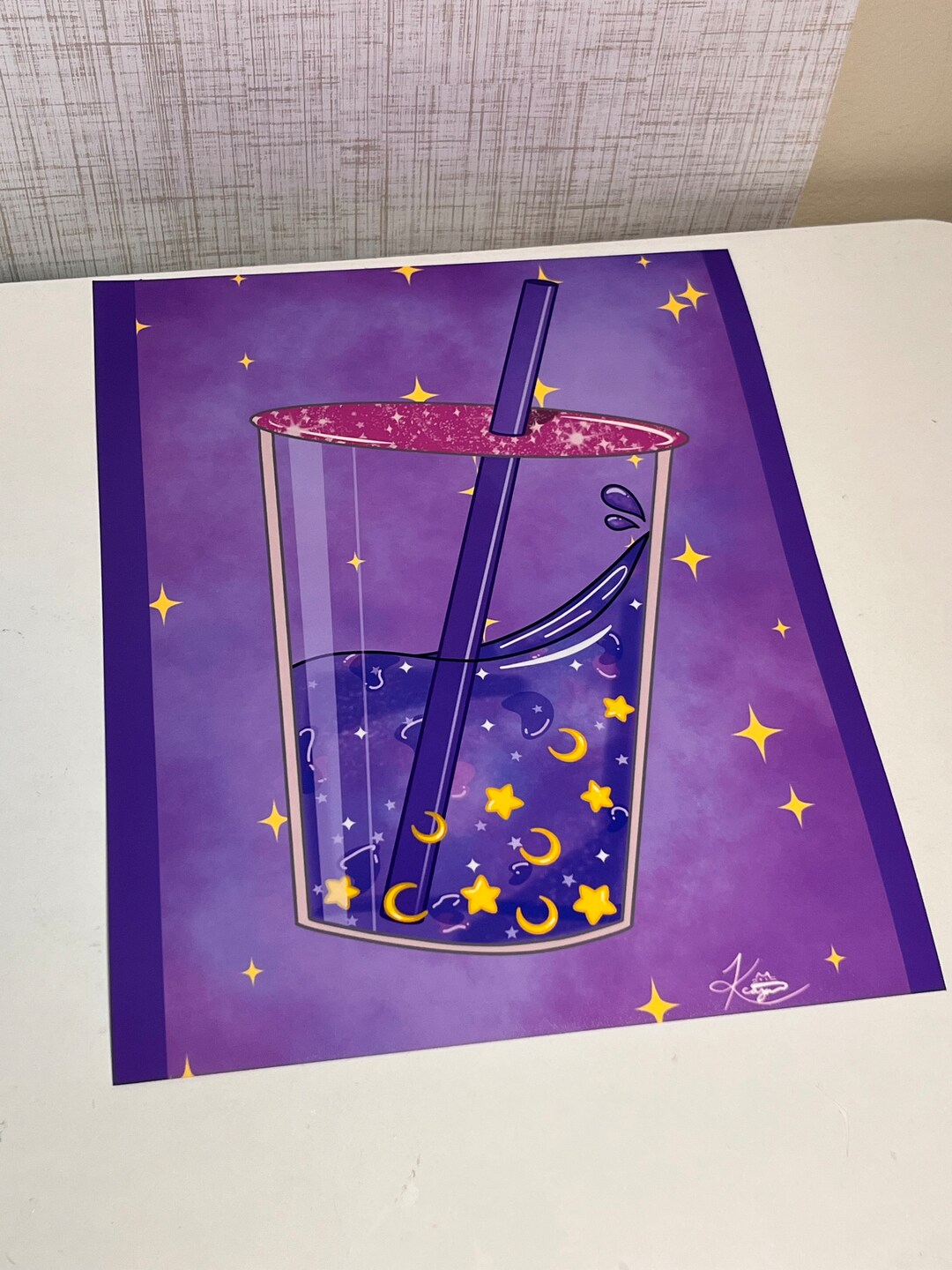 Galaxy Boba/bubble Tea Print PHYSICAL PRINT - Etsy