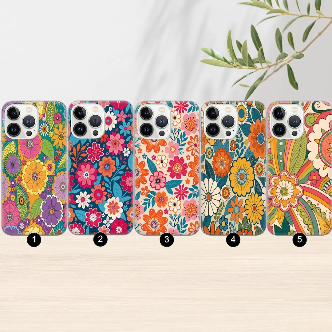 Retro Floral Phone Case: Groovy 60s Hippie Style Cover for Iphone ...