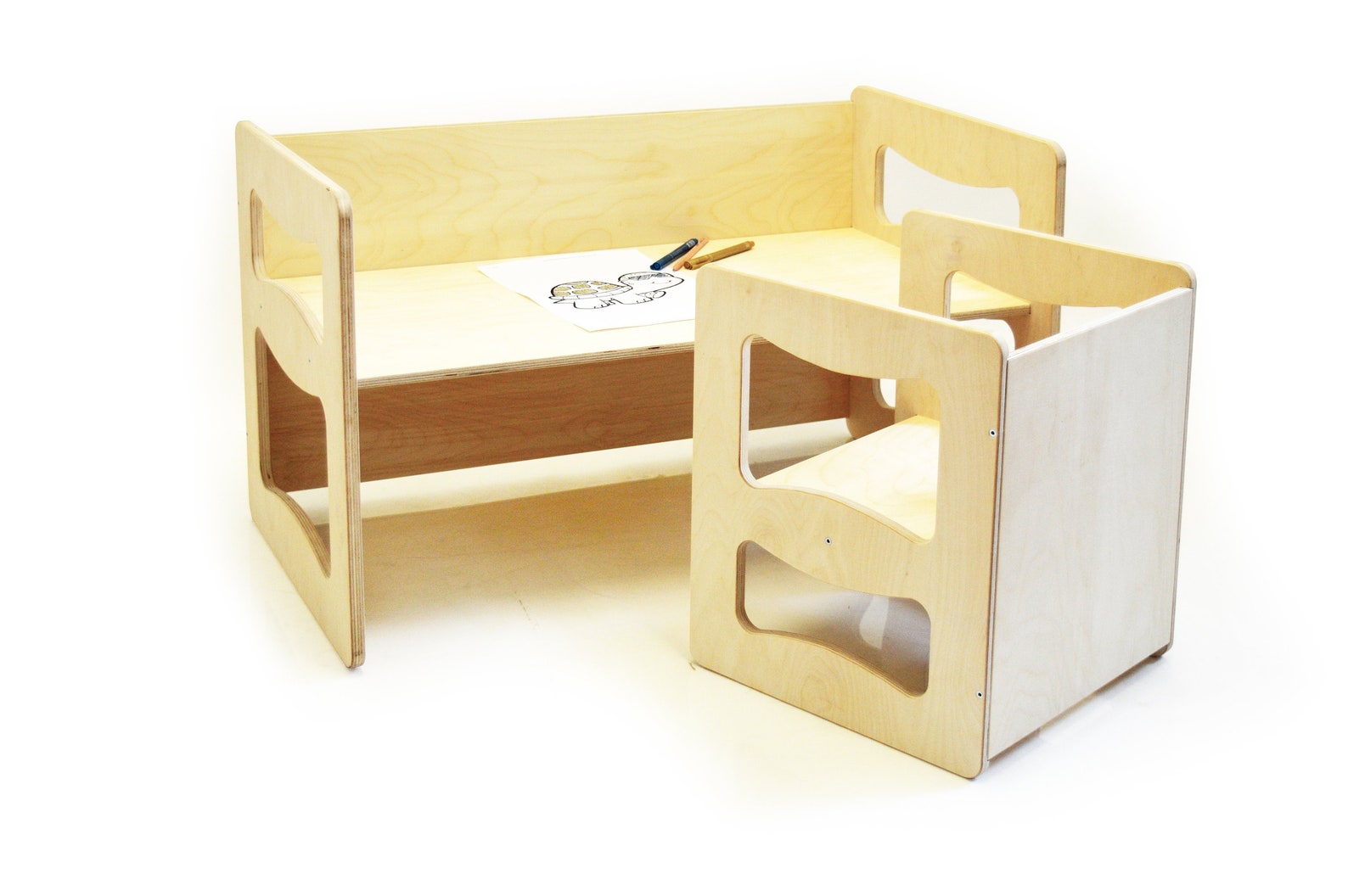 Montessori Table/chair, Kids Table, Kids Chair, Multifunctional Table ...