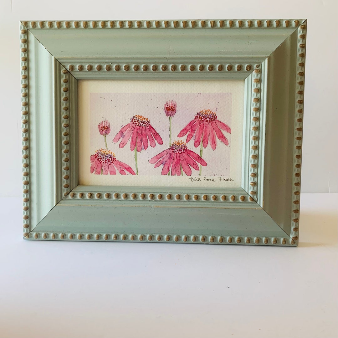 Pink Cone Flowers Watercolor Painting - Etsy