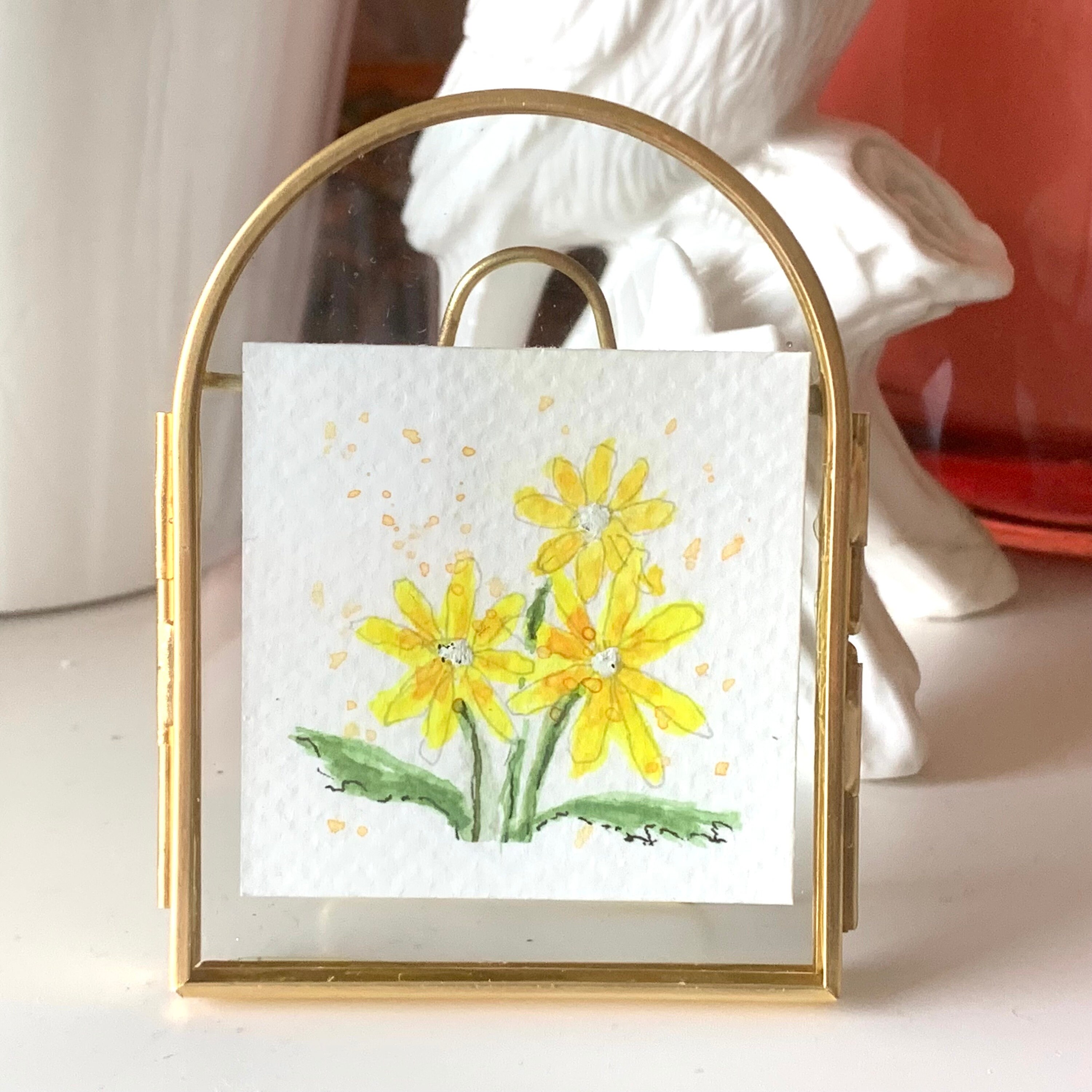 Mini Framed Watercolor Flowers Art Paintings - Etsy